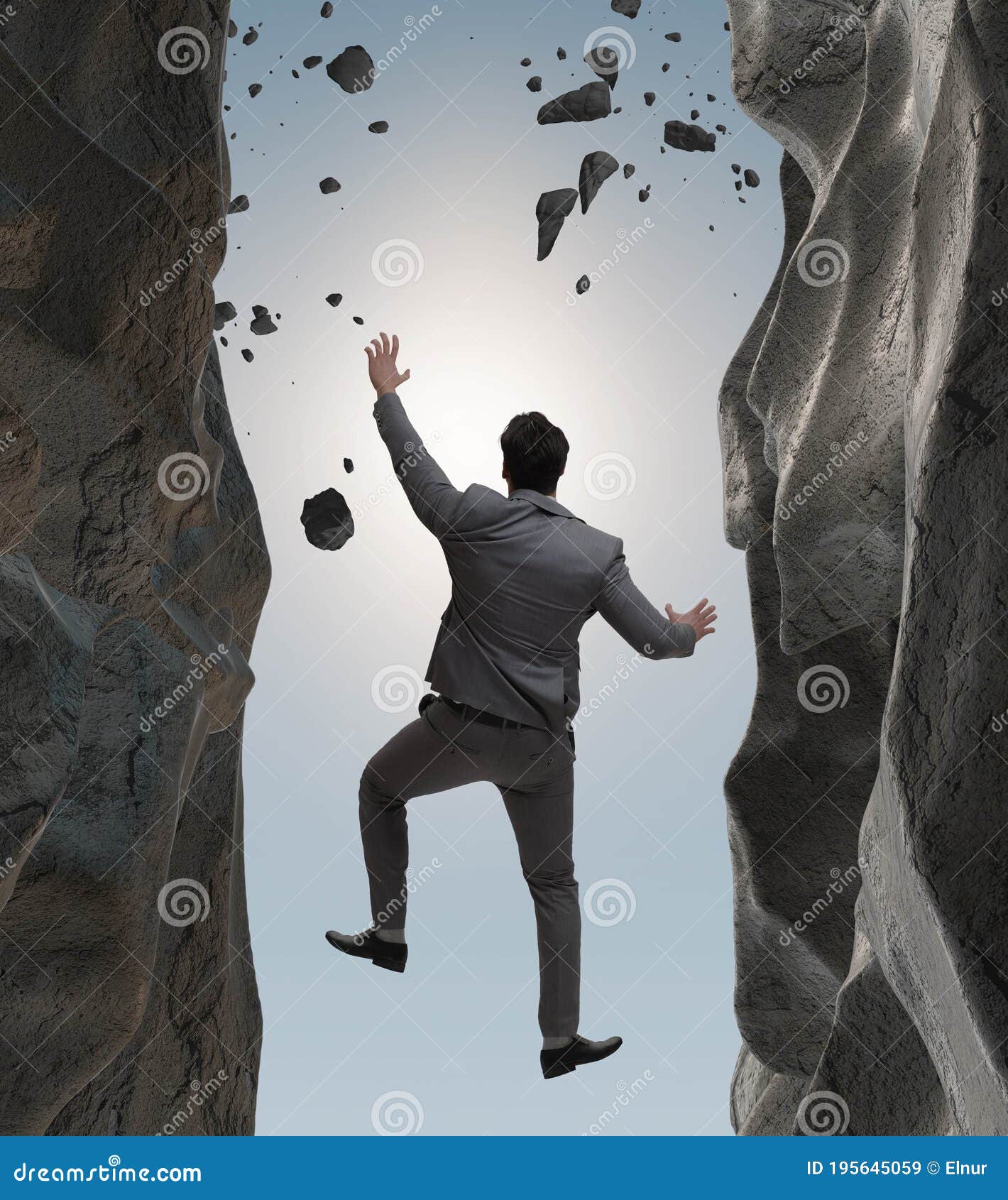 The Businessman Overcoming Challenges in Business Concept Stock Image ...