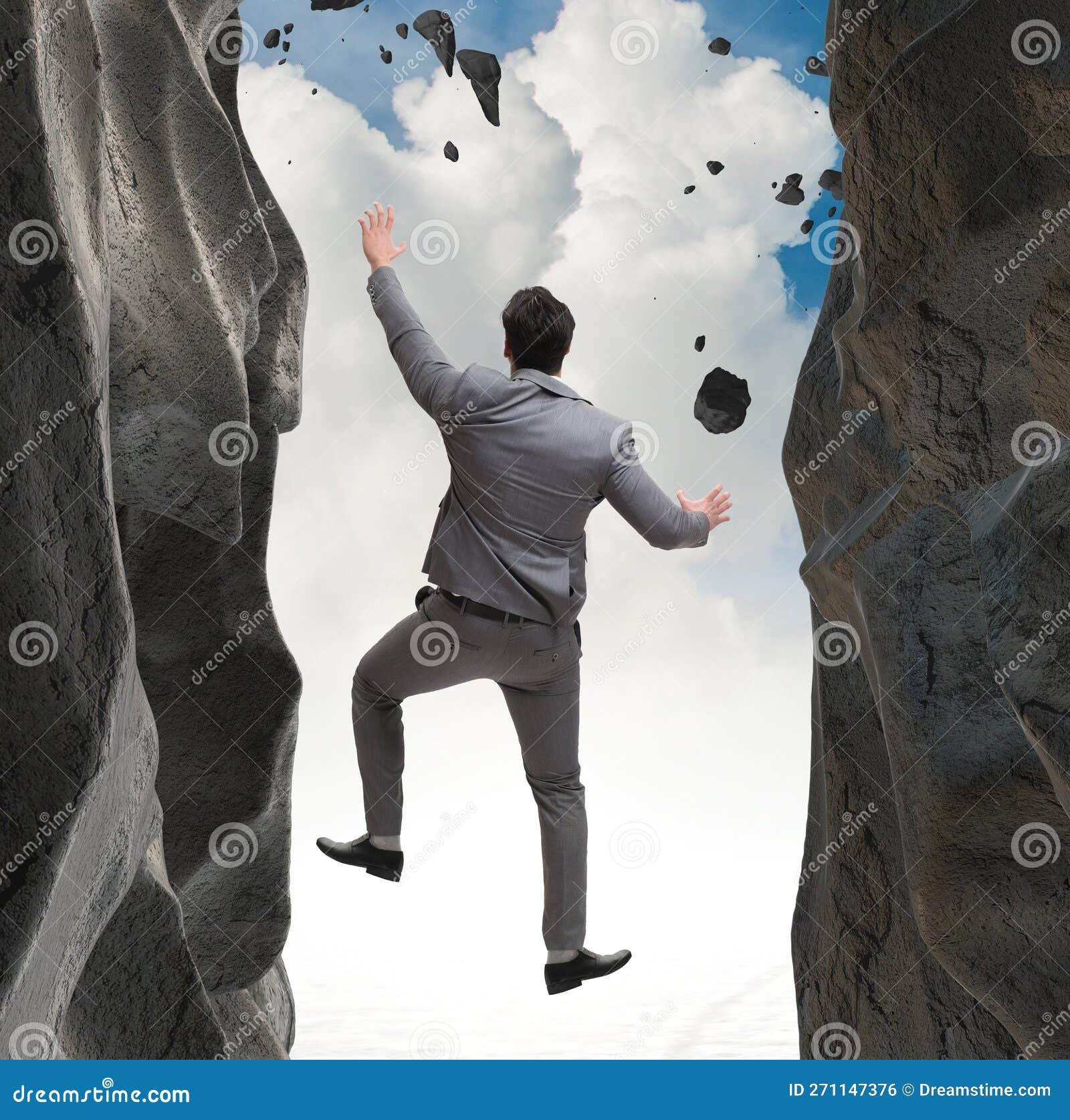 Businessman Overcoming Challenges in Business Concept Stock Photo ...