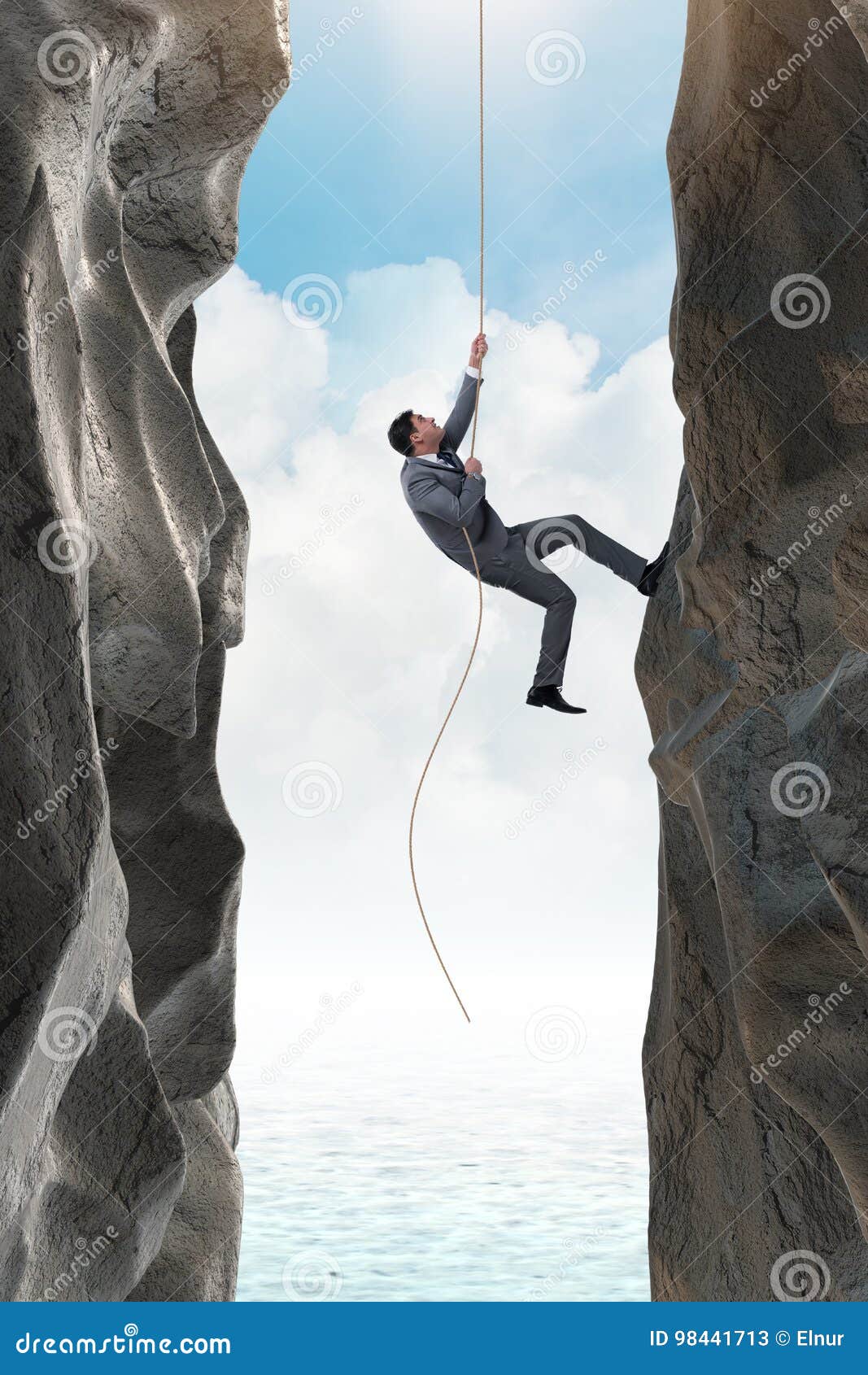 The Businessman Overcoming Challenges in Business Concept Stock Image ...