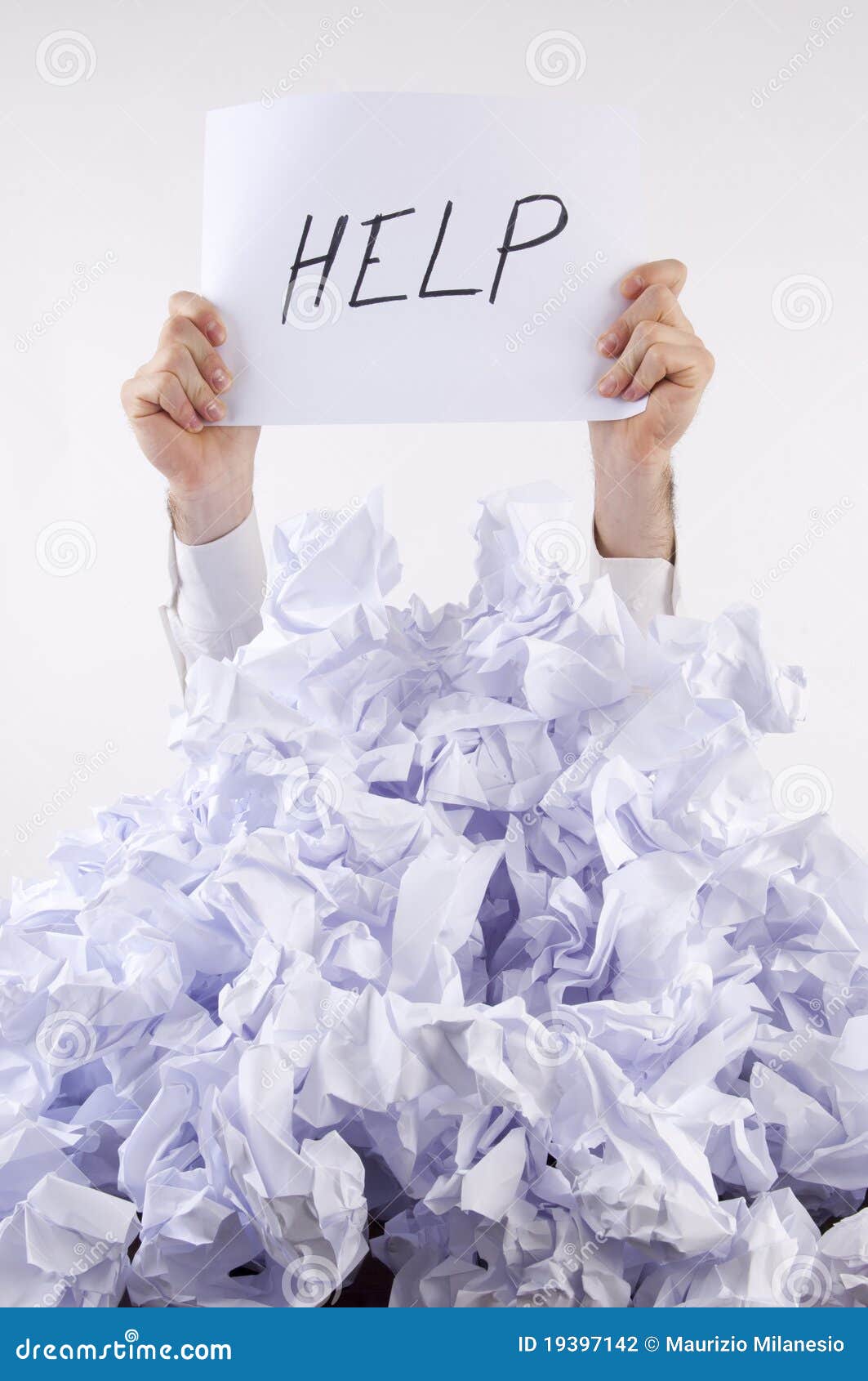 Businessman Overwhelmed by Paper Stock Photo - Image of human ...