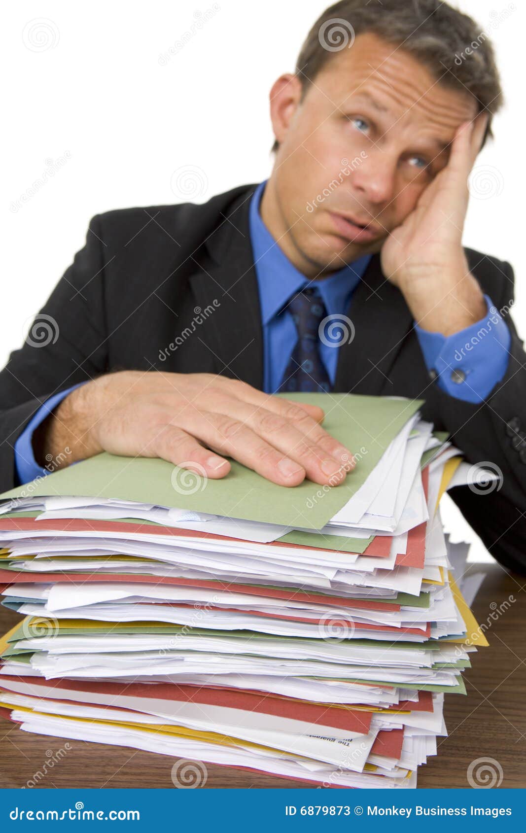 Businessman Overwhelmed by Paperwork Stock Image - Image of paperwork ...