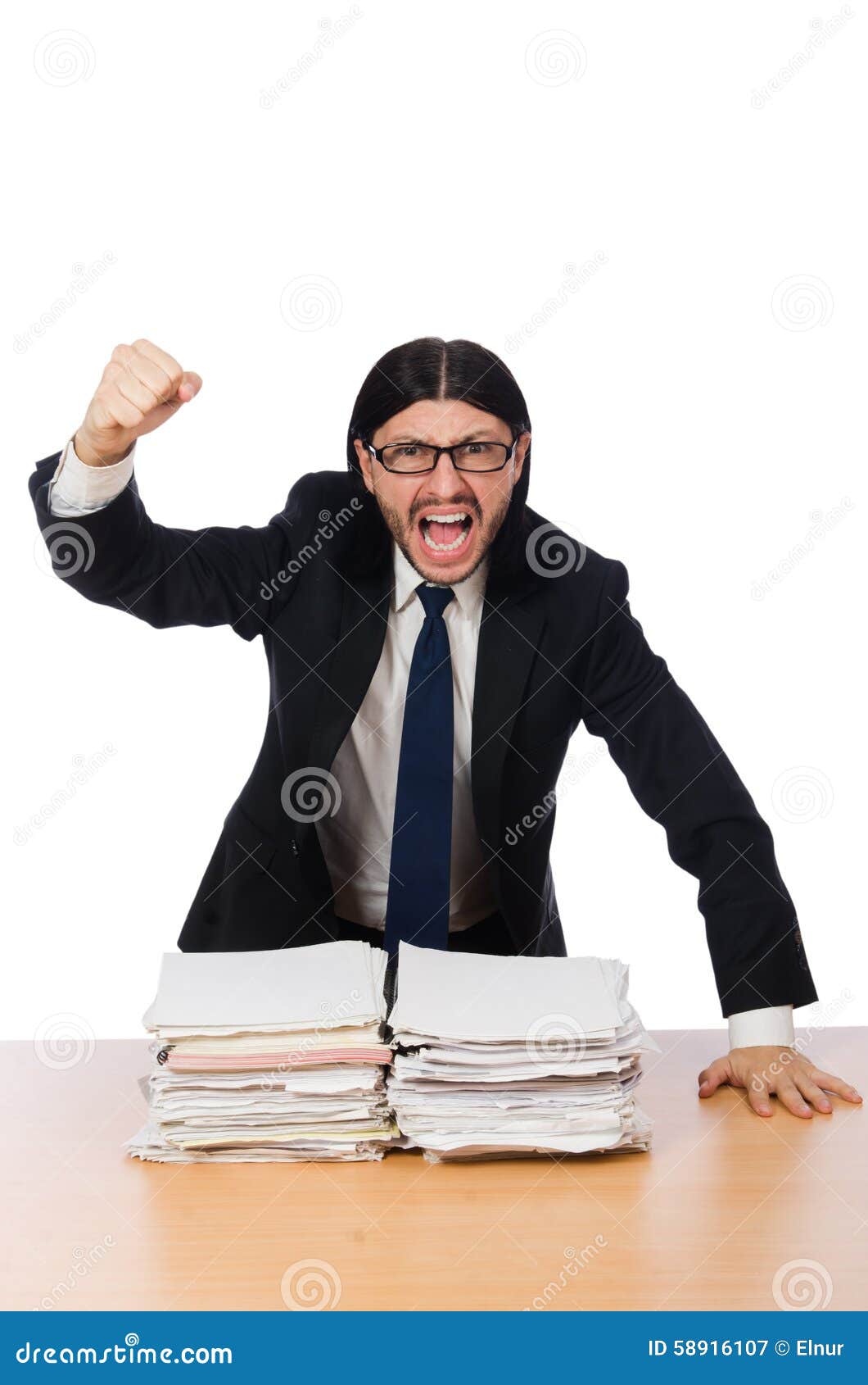Businessman Overwhelmed and Stressed from Stock Image - Image of ...