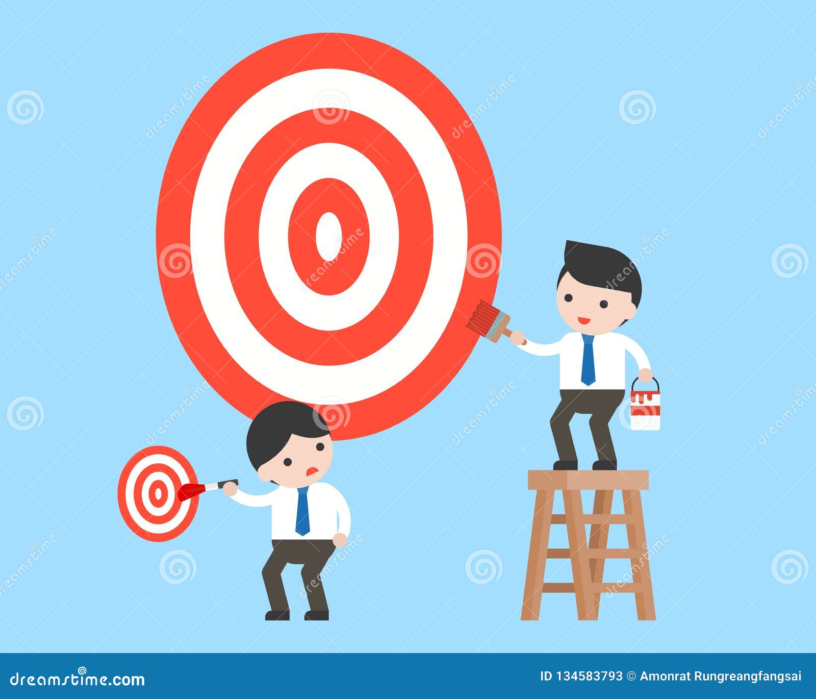 Businessman Paint Their Target, Big and Small Target Concept Stock ...