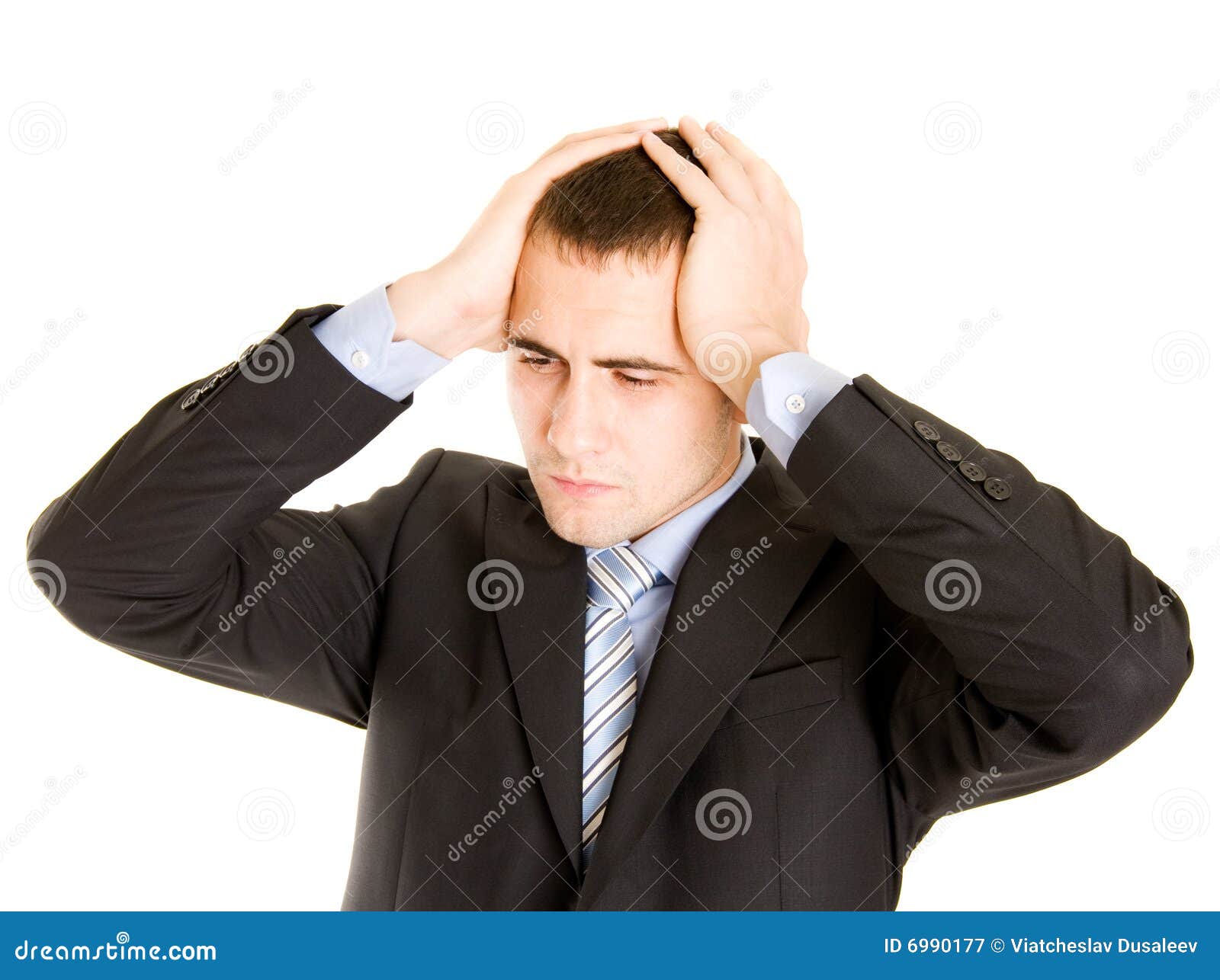 Businessman in panic. stock image. Image of business, index - 6990177