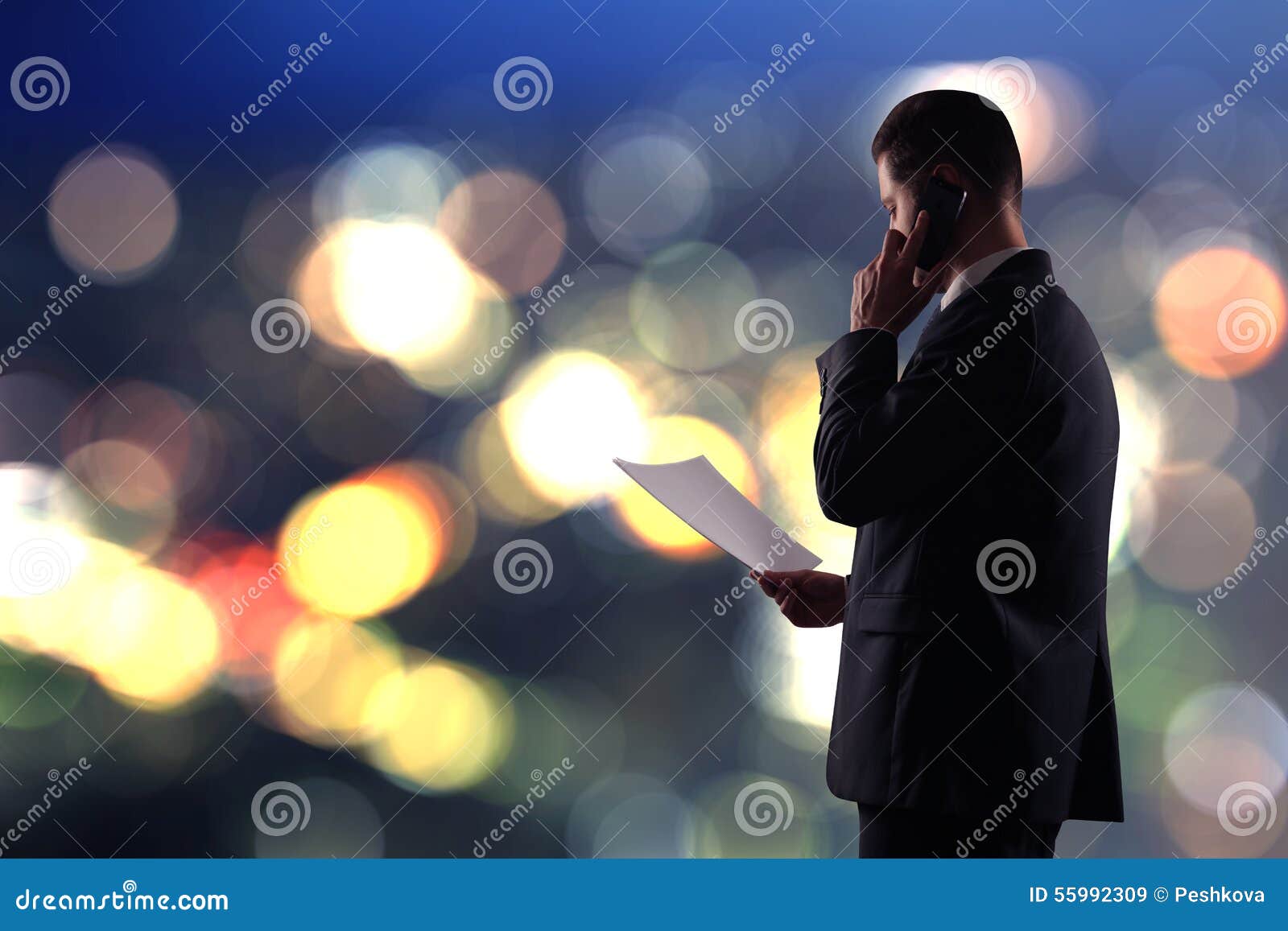 Businessman with paper stock image. Image of people, business - 55992309