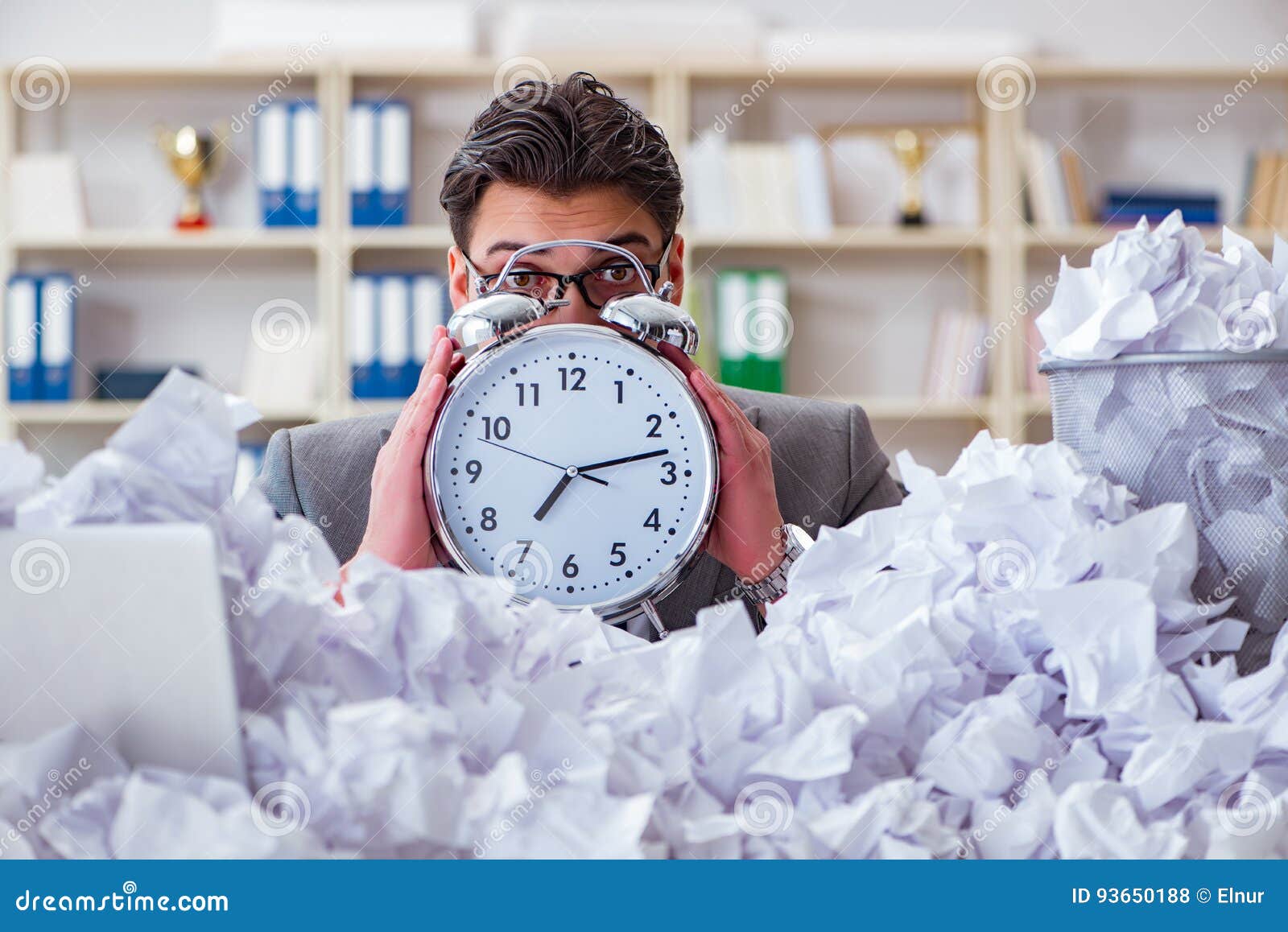 The Businessman in Paper Recycling Concept in Office Stock Photo ...