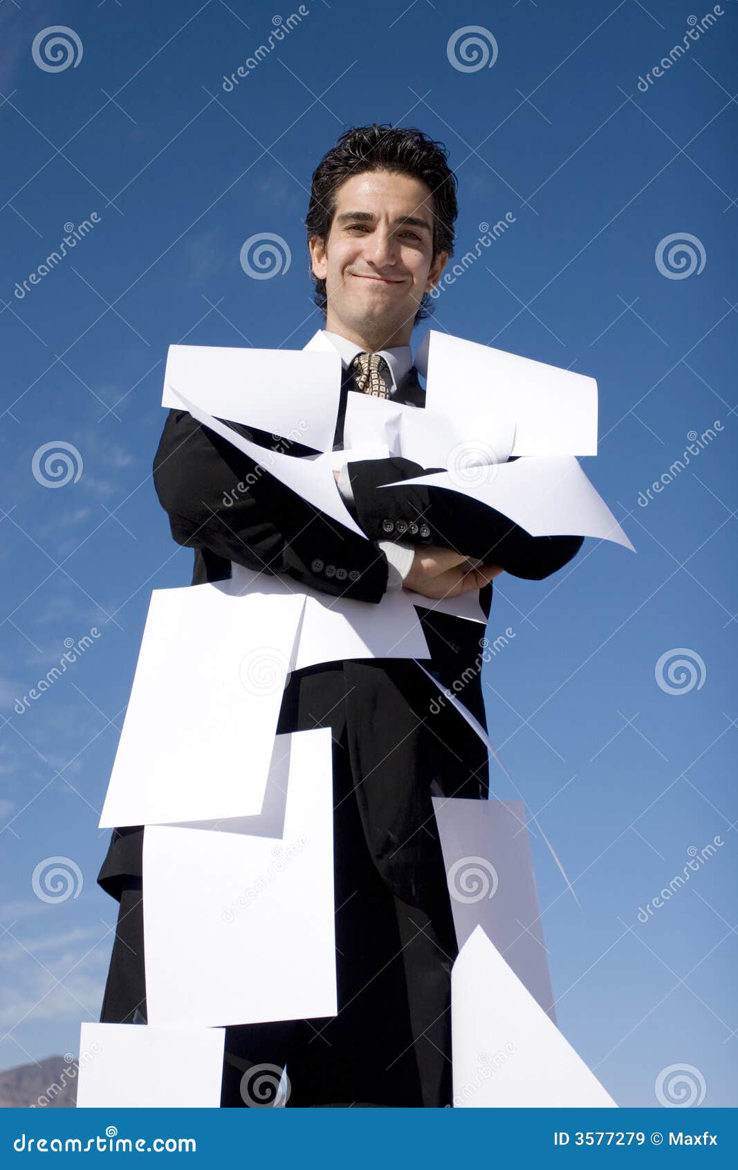 Businessman with papers stock image. Image of paperwork - 3577279