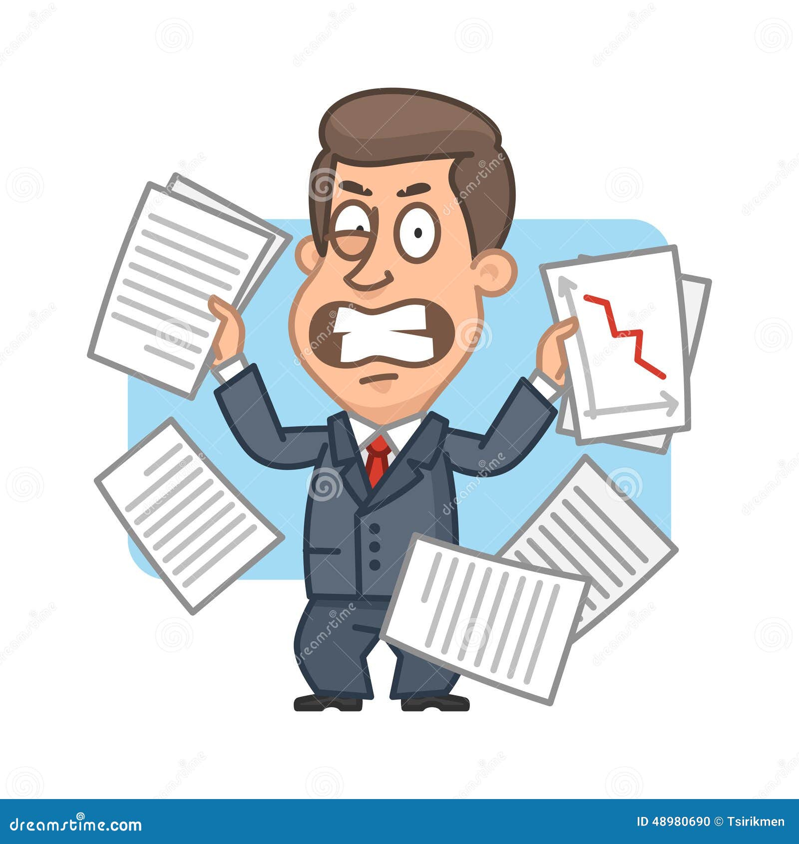 Businessman with Papers Angry Stock Vector - Illustration of expression ...