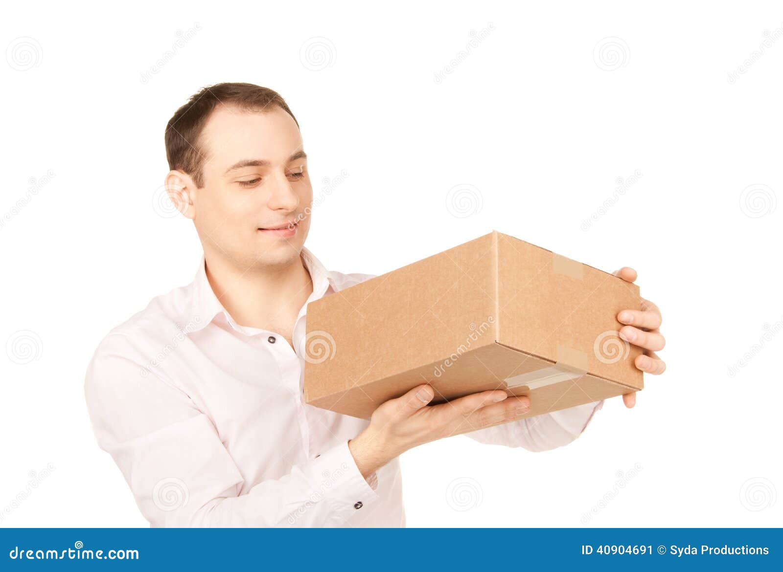 Businessman with parcel stock image. Image of brown, corporate - 40904691