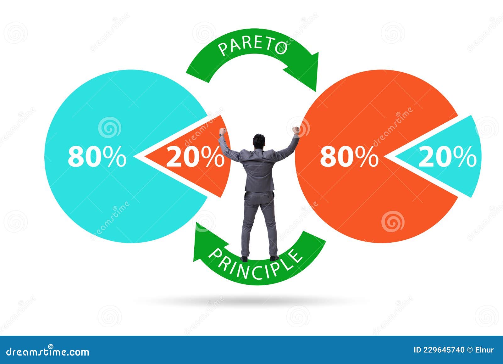 Businessman in Pareto Rule Illustration Stock Photo - Image of ...
