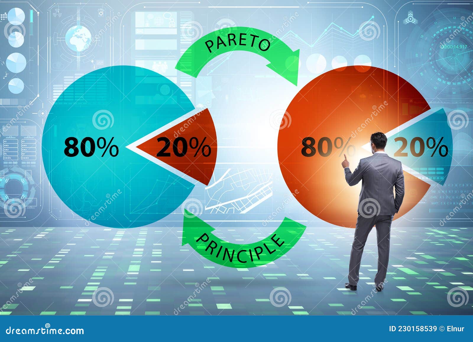 Businessman in Pareto Rule Illustration Stock Image - Image of ...