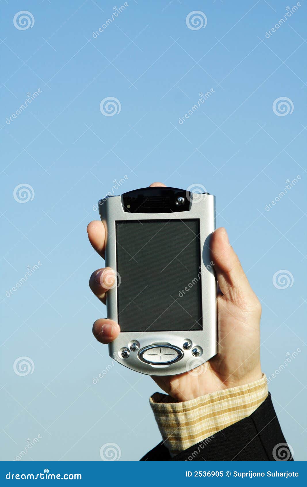 Businessman with PDA stock image. Image of blue, notes - 2536905