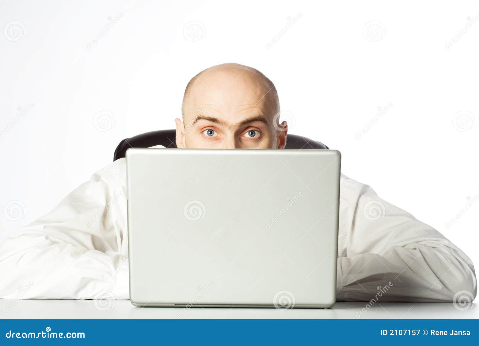 Businessman Peaking Over Top Stock Image - Image of curiosity, male ...