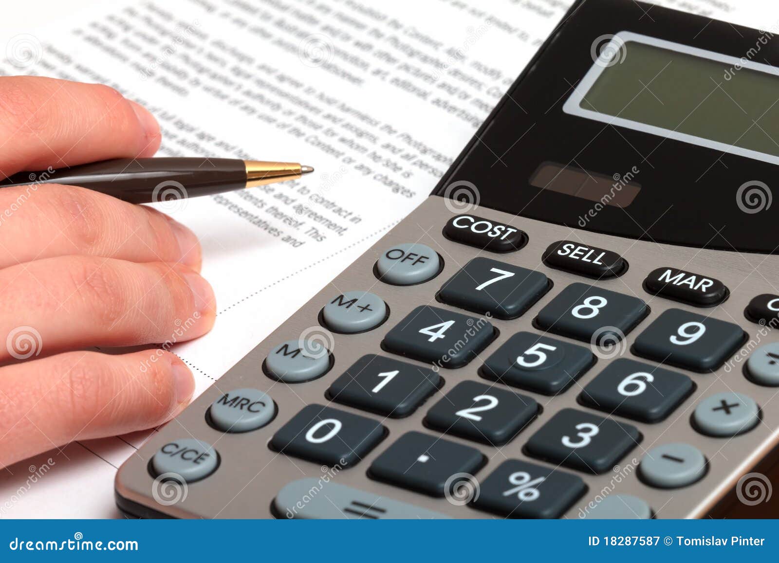 Businessman Pen and Calculator Stock Image - Image of female ...