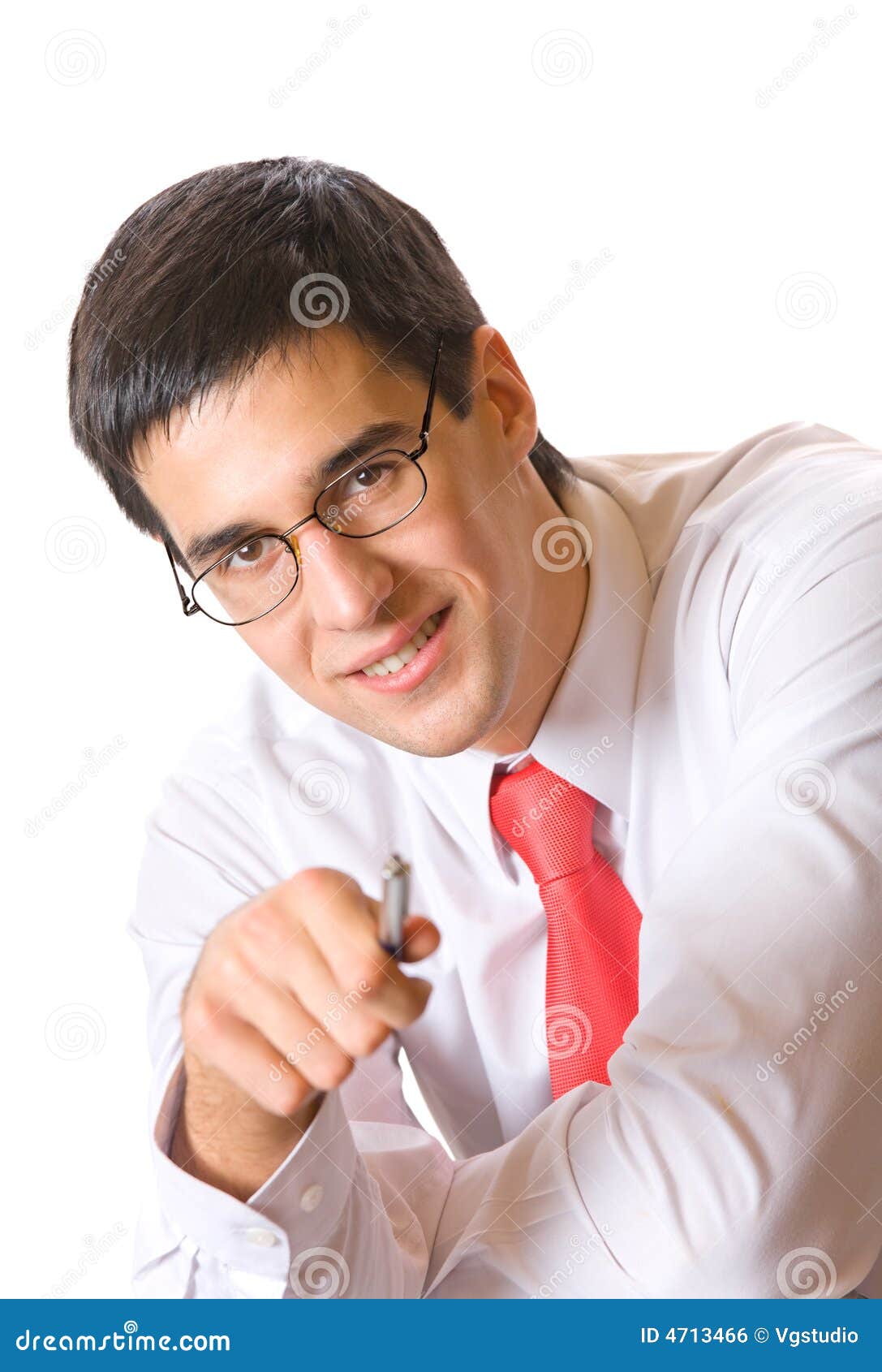 Businessman with Pen, Isolated Stock Photo - Image of successful ...