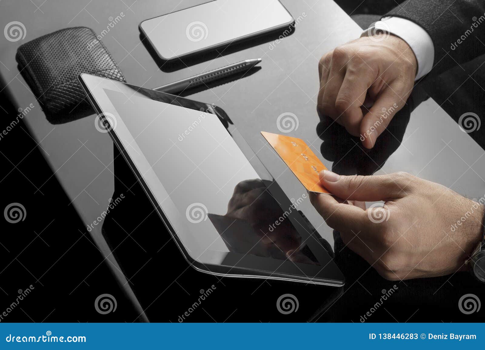 Businessman is Performing Bank Transactions in Office Stock Image ...