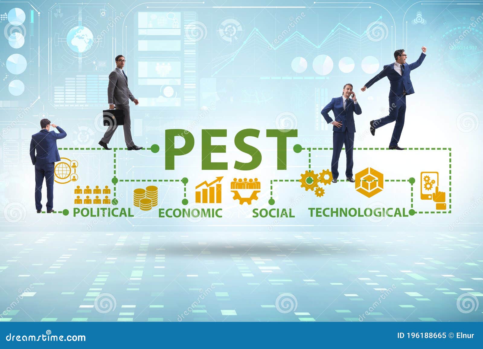 Businessman in PEST Analysis Business Concept Stock Image - Image of ...