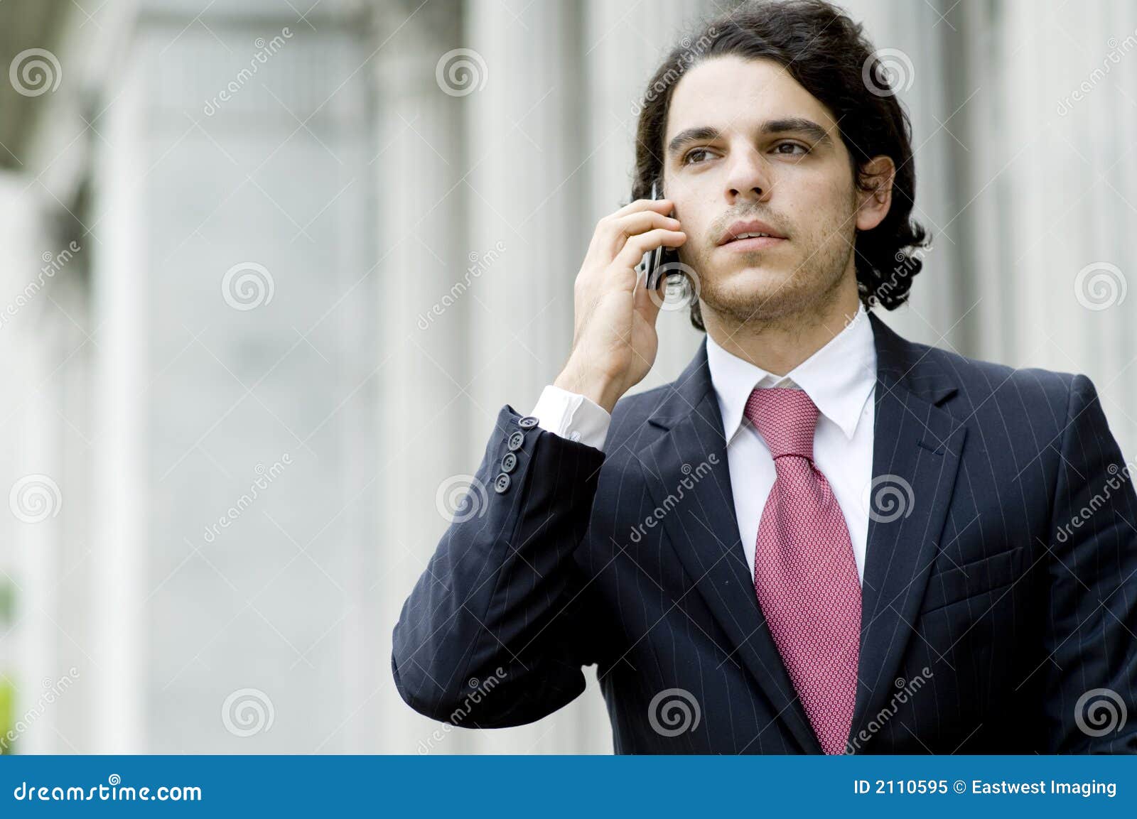 Businessman on Phone stock image. Image of holding, handsome - 2110595