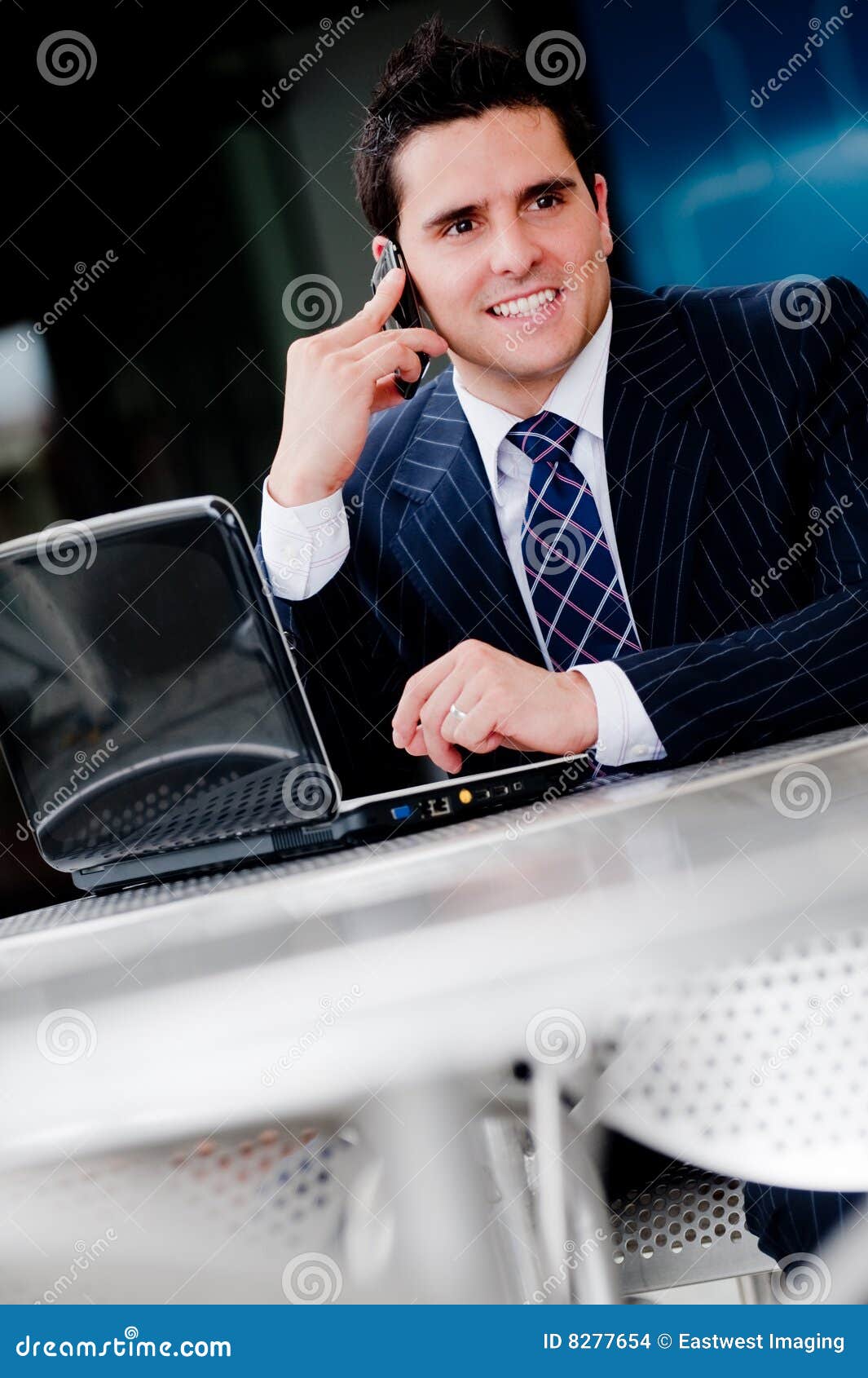 Businessman on Phone stock photo. Image of outdoors, good - 8277654