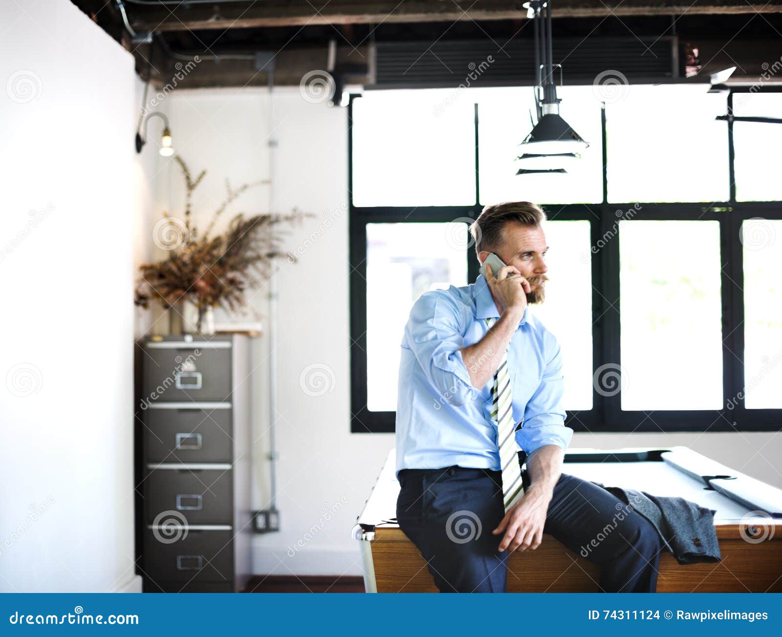 Businessman Phone Boss Calling Work Concept Stock Photo - Image of ...
