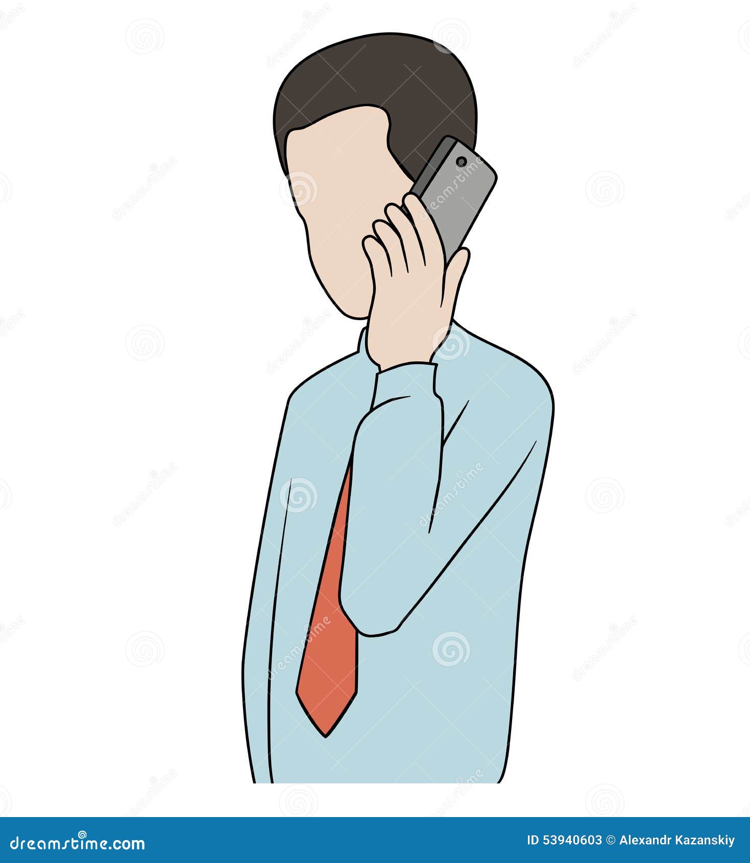 Businessman with phone stock vector. Illustration of operator - 53940603