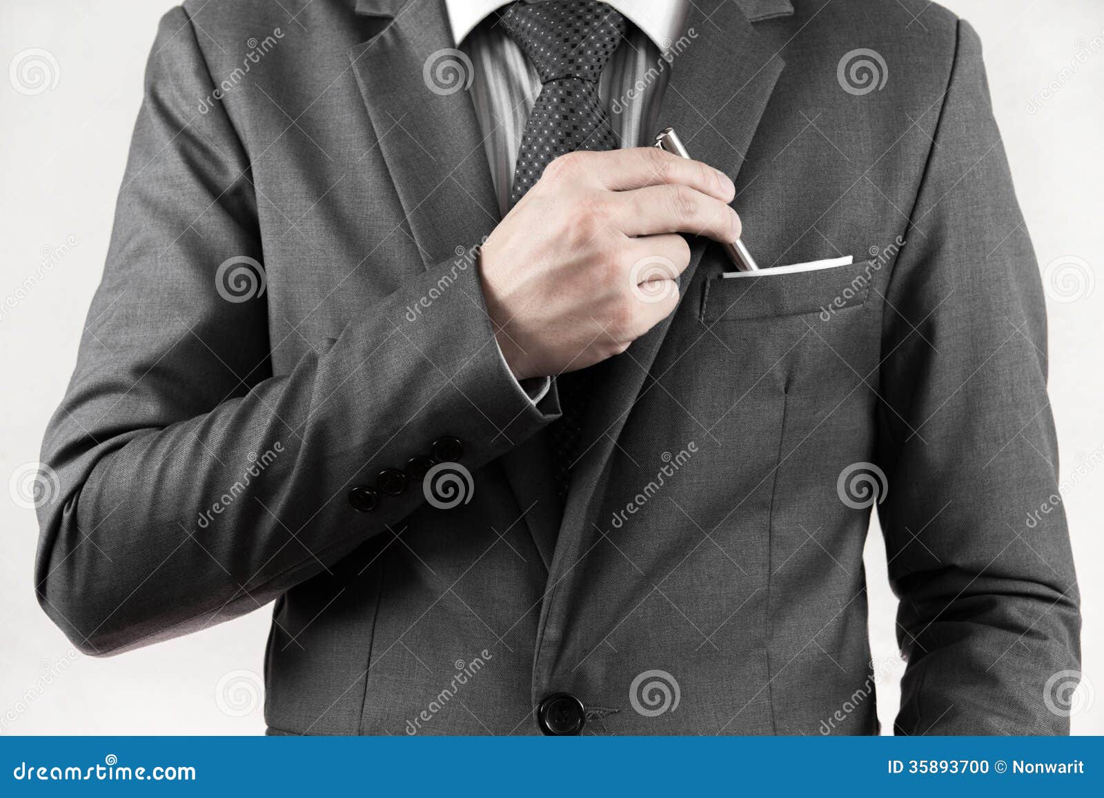 Businessman Picking a Pen from the Pocket. Stock Photo - Image of ...