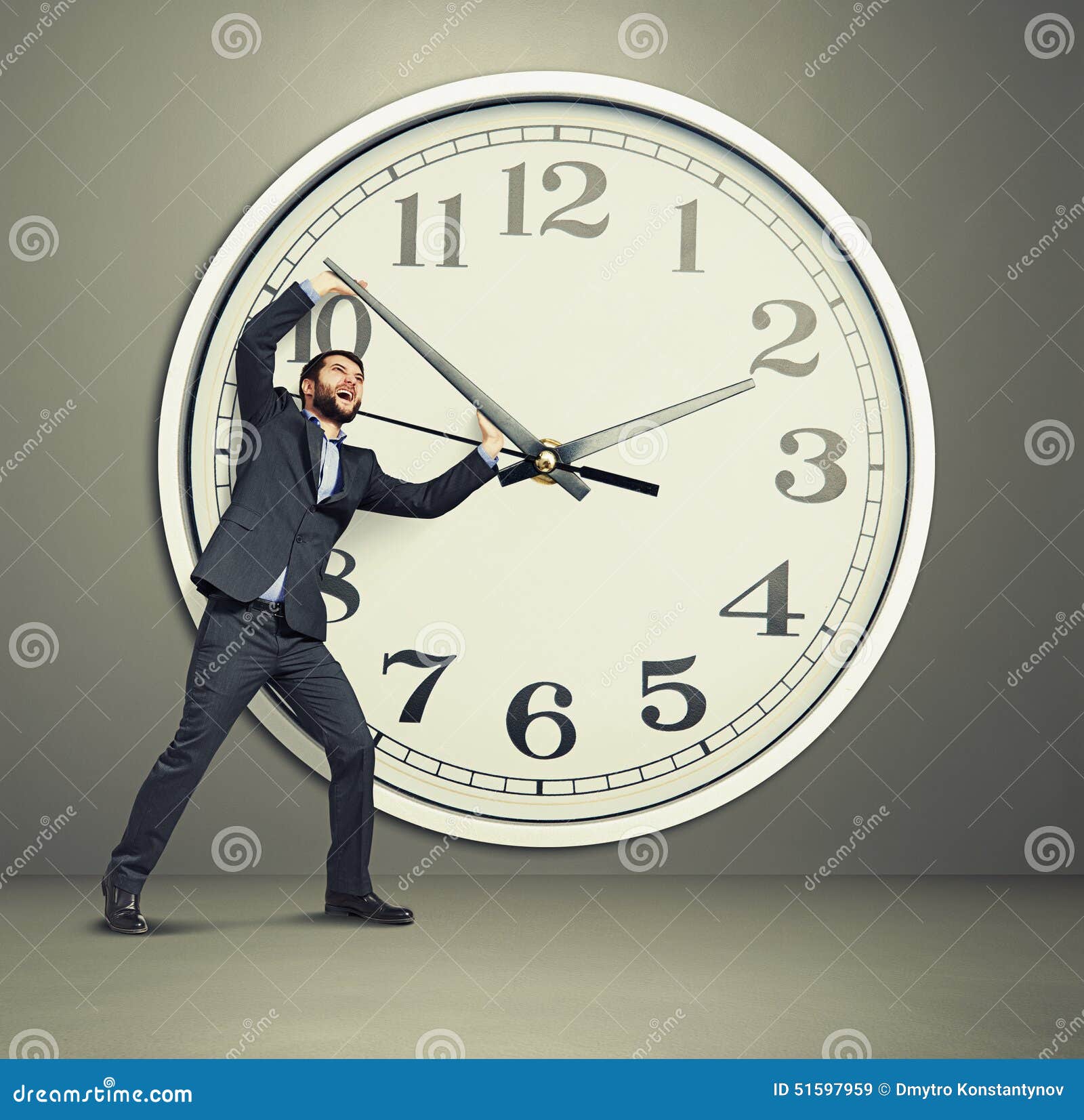Businessman Picks Up the Clock Stock Image - Image of fast, manager ...