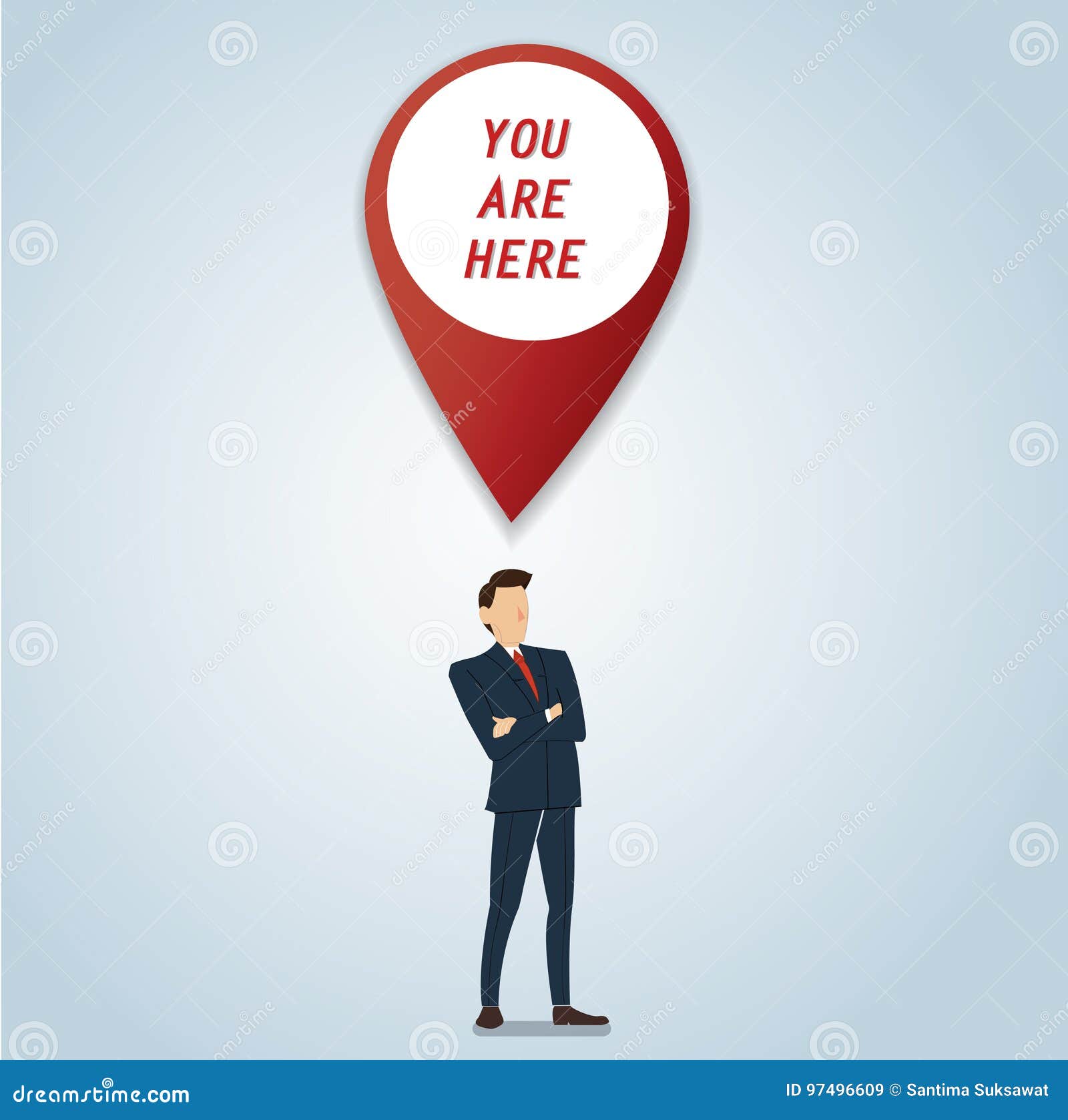 Businessman with Pin Location Icon Vector Stock Vector - Illustration ...