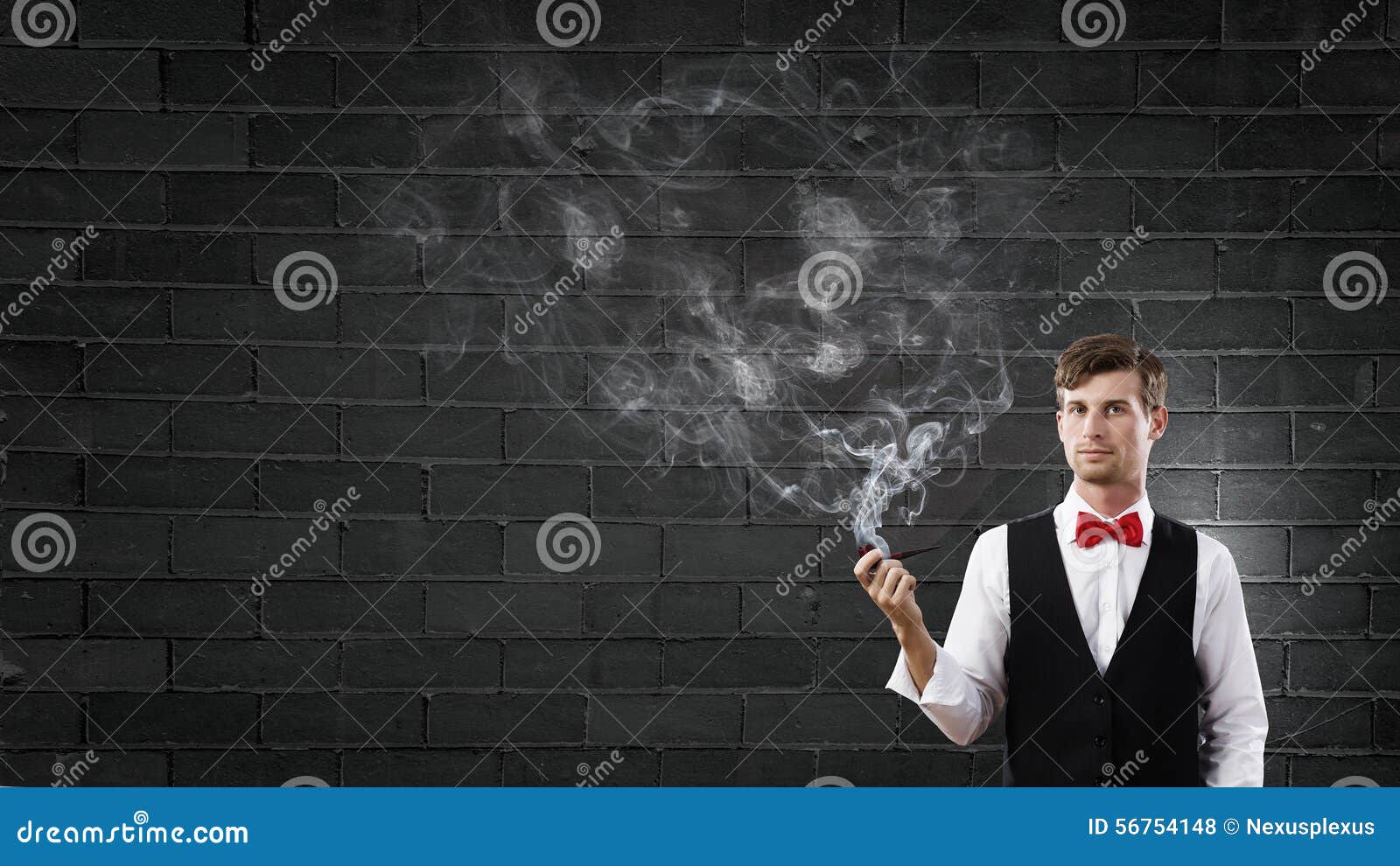 Businessman and pipe smoke stock photo. Image of business - 56754148