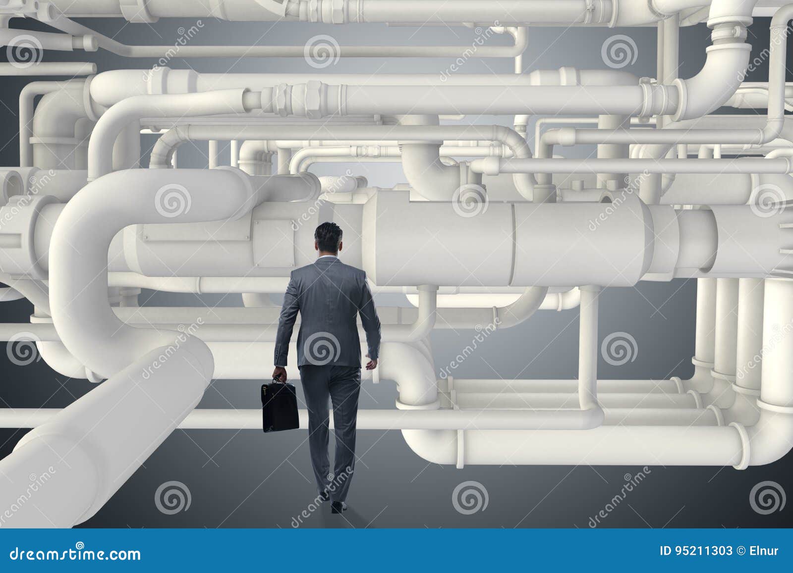 The Businessman and Piping at the Plan Stock Image - Image of fitting ...