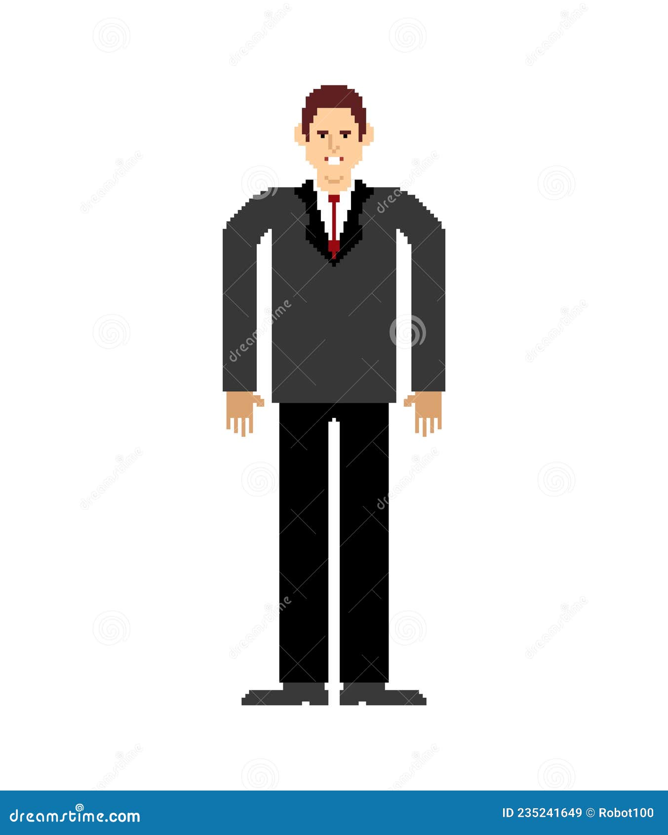 Businessman Pixel Art. Pixelated Boss Stock Vector - Illustration of ...