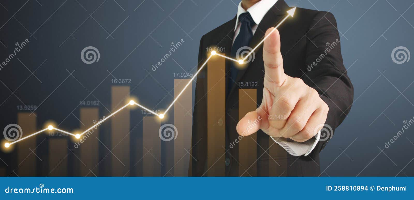 Businessman Plan Graph Growth and Increase of Chart Stock Photo - Image ...