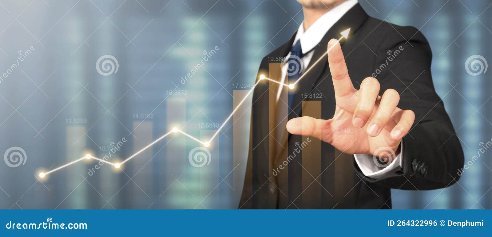 Businessman Plan Graph Growth and Increase of Chart Stock Photo - Image ...