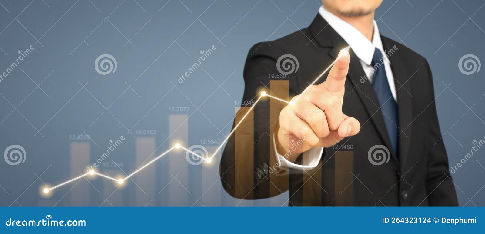 Businessman Plan Graph Growth and Increase of Chart Stock Photo - Image ...