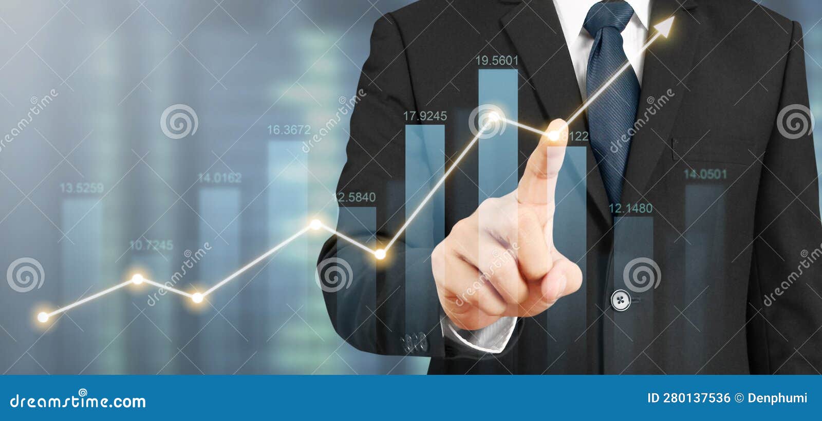 Businessman Plan Graph Growth and Increase of Chart Stock Photo - Image ...