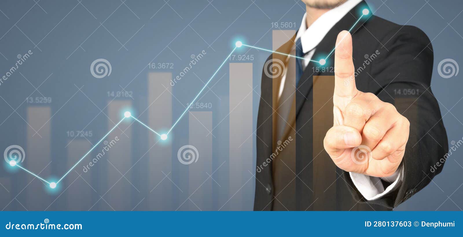 Businessman Plan Graph Growth and Increase of Chart Stock Image - Image ...