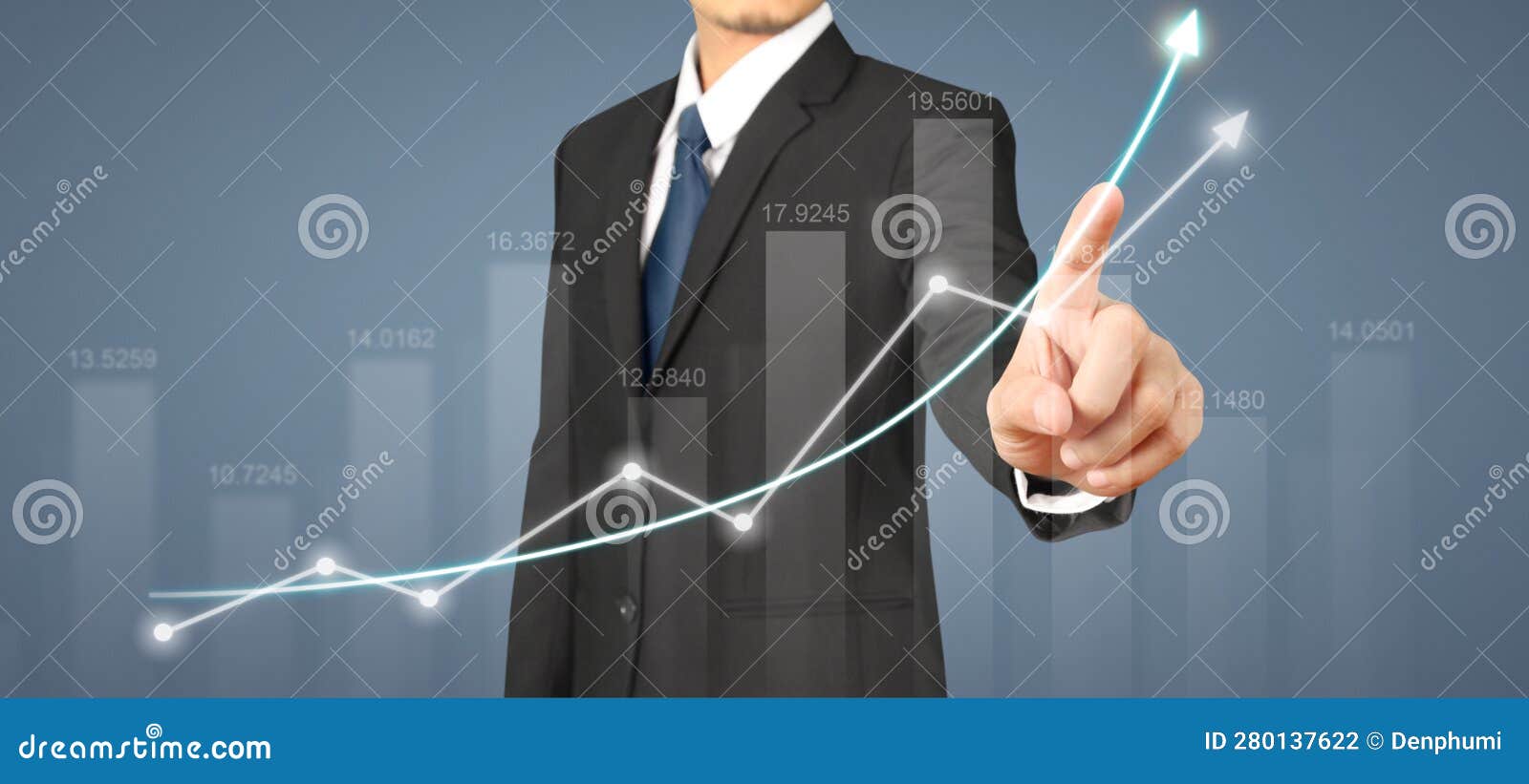 Businessman Plan Graph Growth and Increase of Chart Stock Photo - Image ...