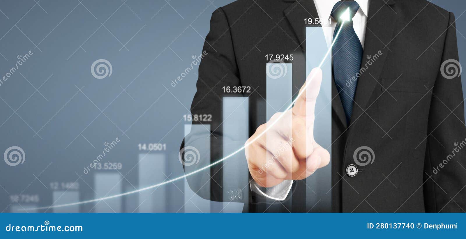 Businessman Plan Graph Growth and Increase of Chart Stock Illustration ...