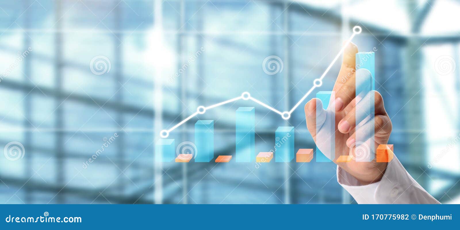 Businessman Plan Graph Growth and Increase of Chart Positive Indicators ...