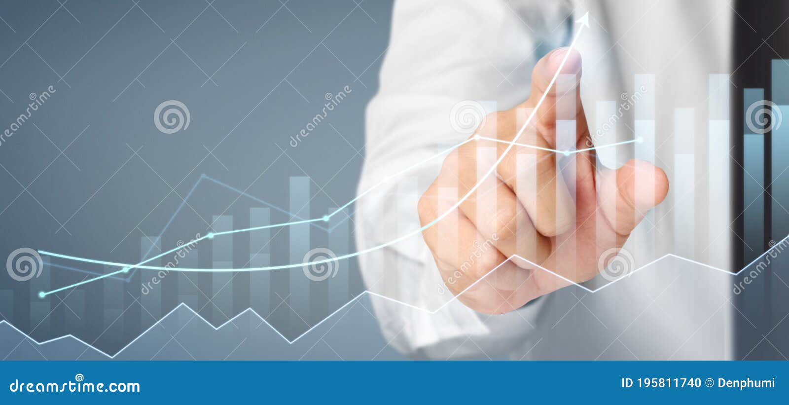 Businessman Plan Graph Growth and Increase of Chart Positive Indicators ...