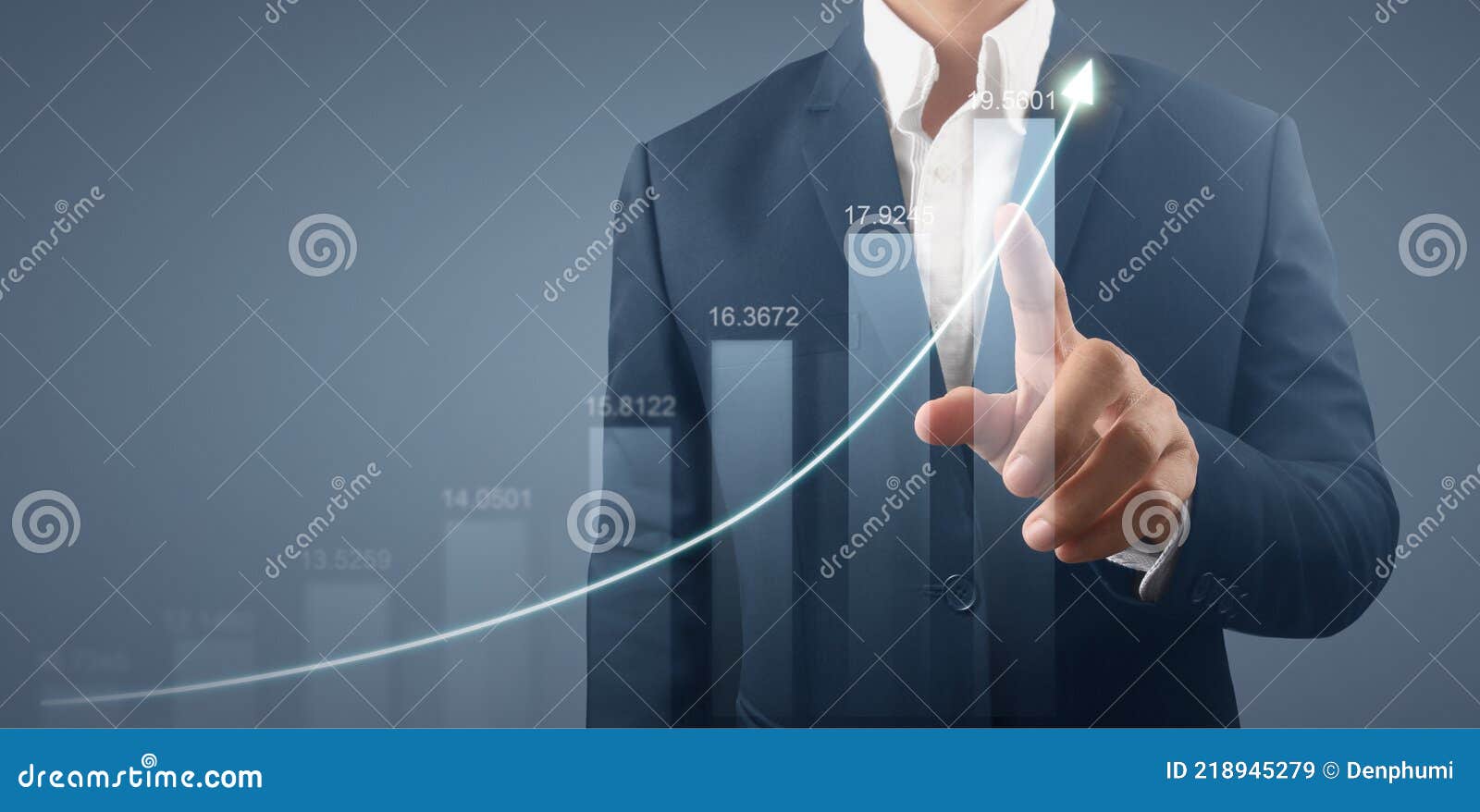 Businessman Plan Graph Growth Increase of Chart Positive Indicators in ...