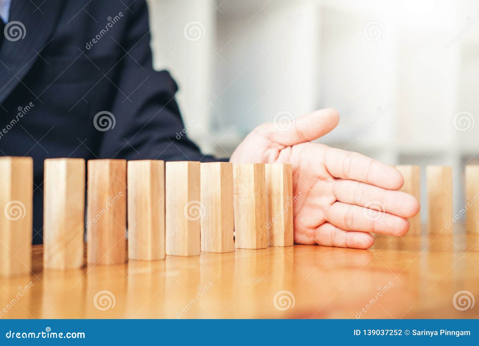 Businessman Plan and Strategy in Business Domino Effect Problem Solving ...