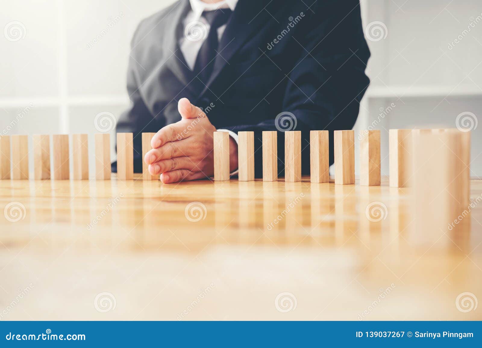 Businessman Plan and Strategy in Business Domino Effect Problem Solving ...