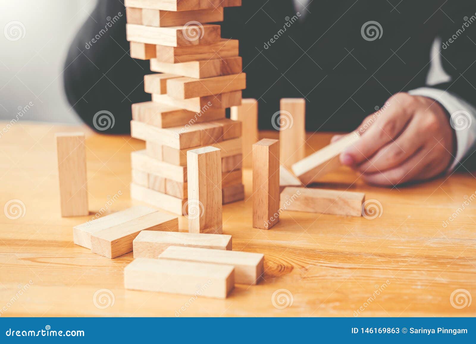 Businessman Plan and Strategy in Business Domino Effect Problem Solving ...