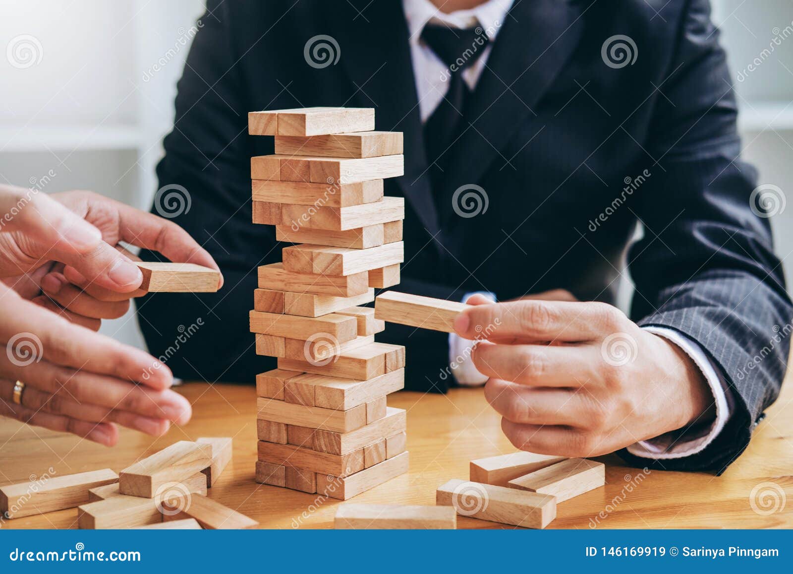 Businessman Plan and Strategy in Business Domino Effect Problem Solving ...