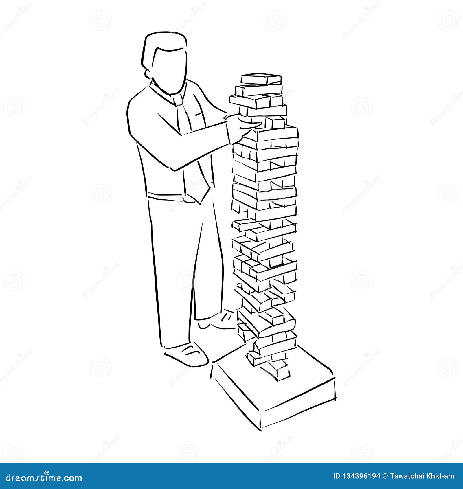 Set Of Tower Game Jenga. Wooden Block Game Stock Illustration ... Set Of Tower Game Jenga. Wooden Block Game Stock Illustration ...