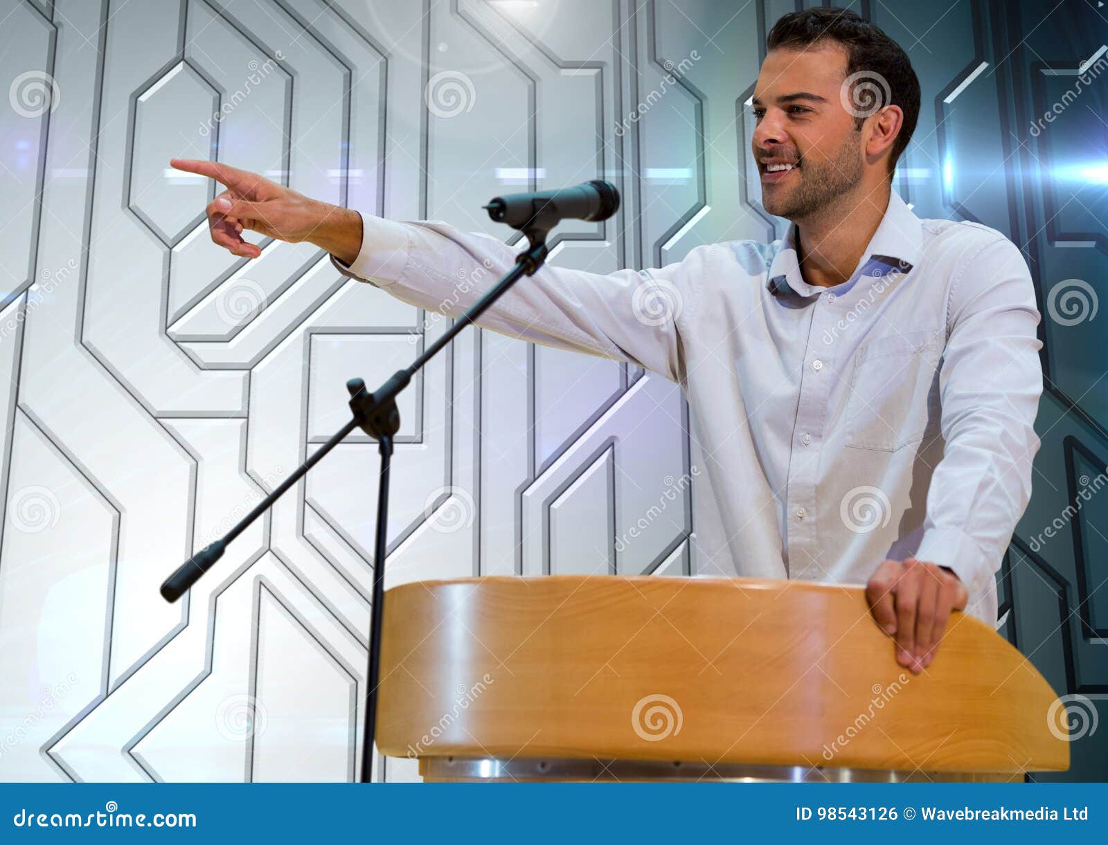 Man Talking Pointing Podium Stock Photos - Free & Royalty-Free Stock ...