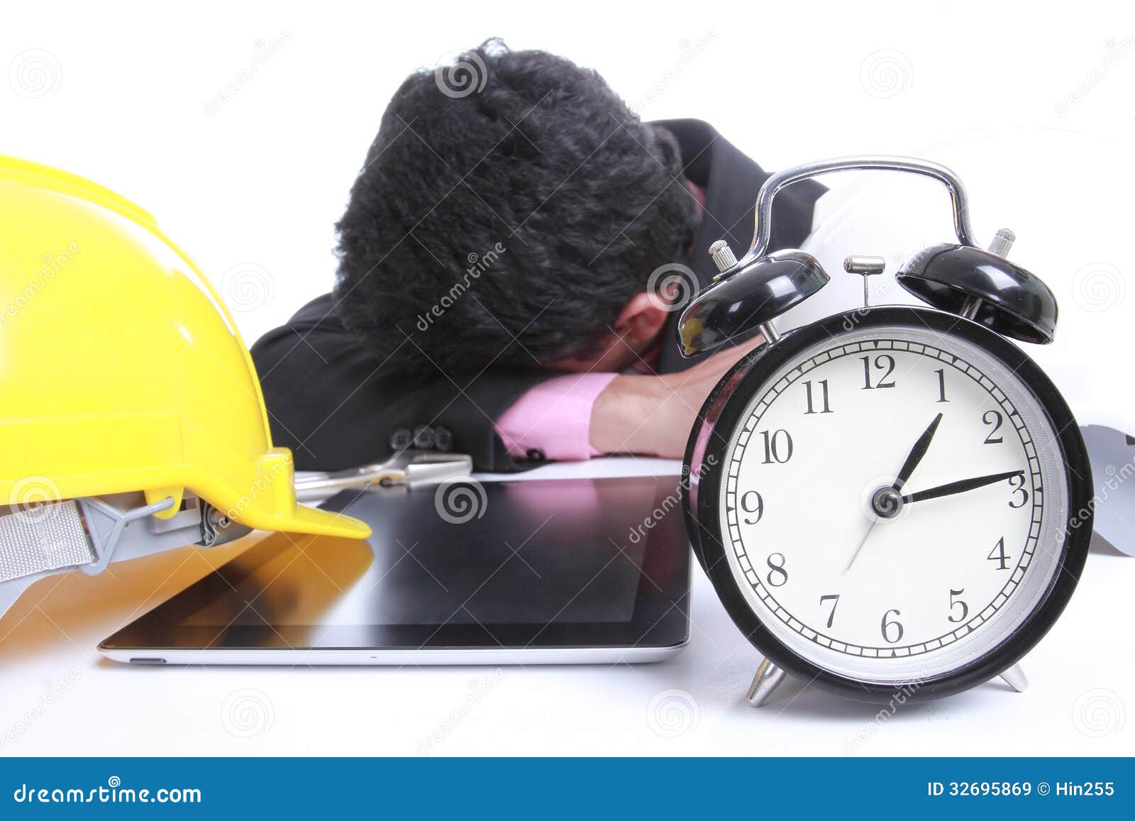 Businessman Point Clock for Order Something Stock Image - Image of ...