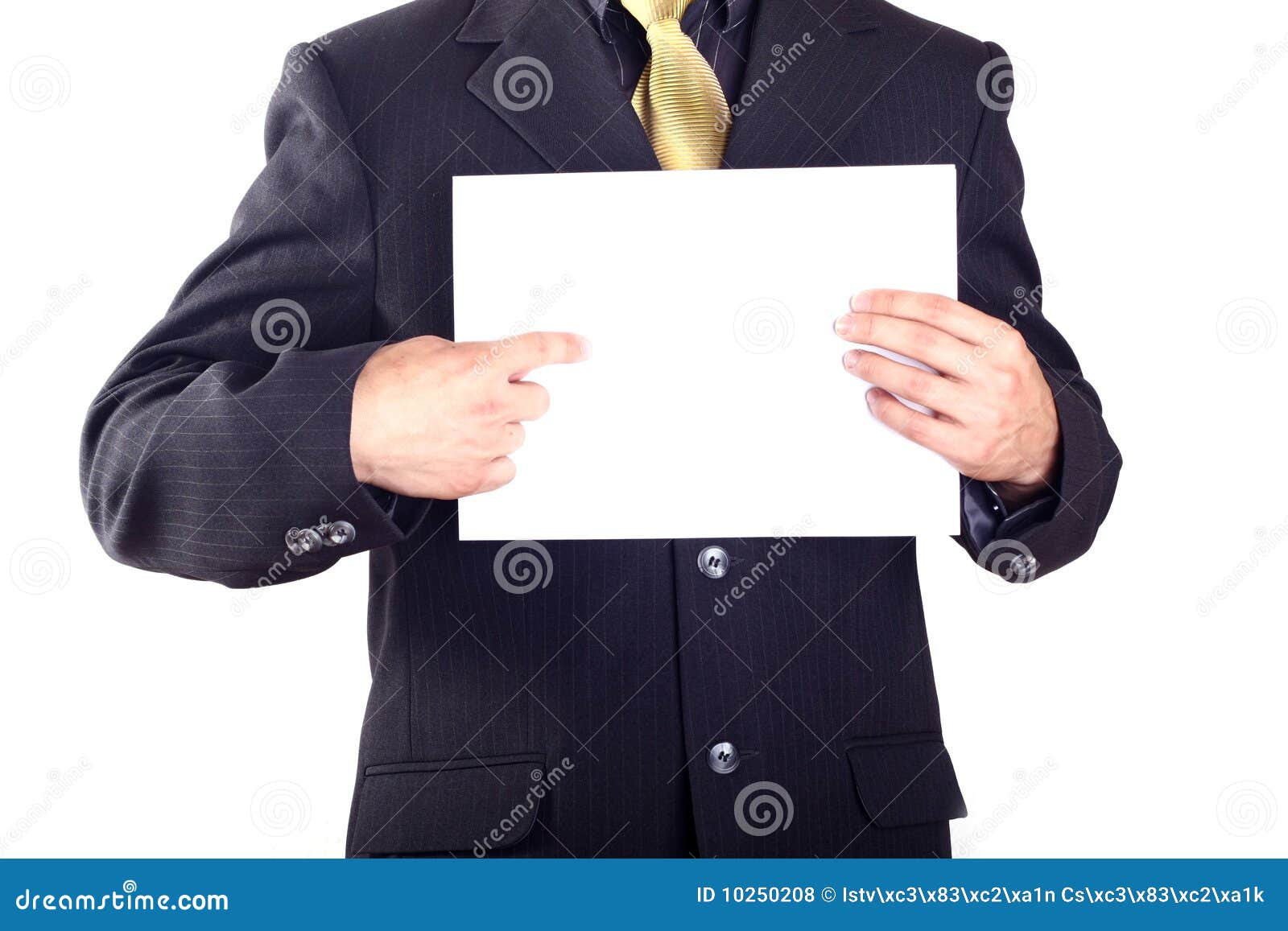 Businessman point at paper stock photo. Image of attractive - 10250208