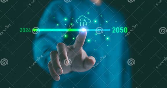 Businessman Point To Increasing Arrow with Carbon Reduction for Decrease CO2, Green House Global ...